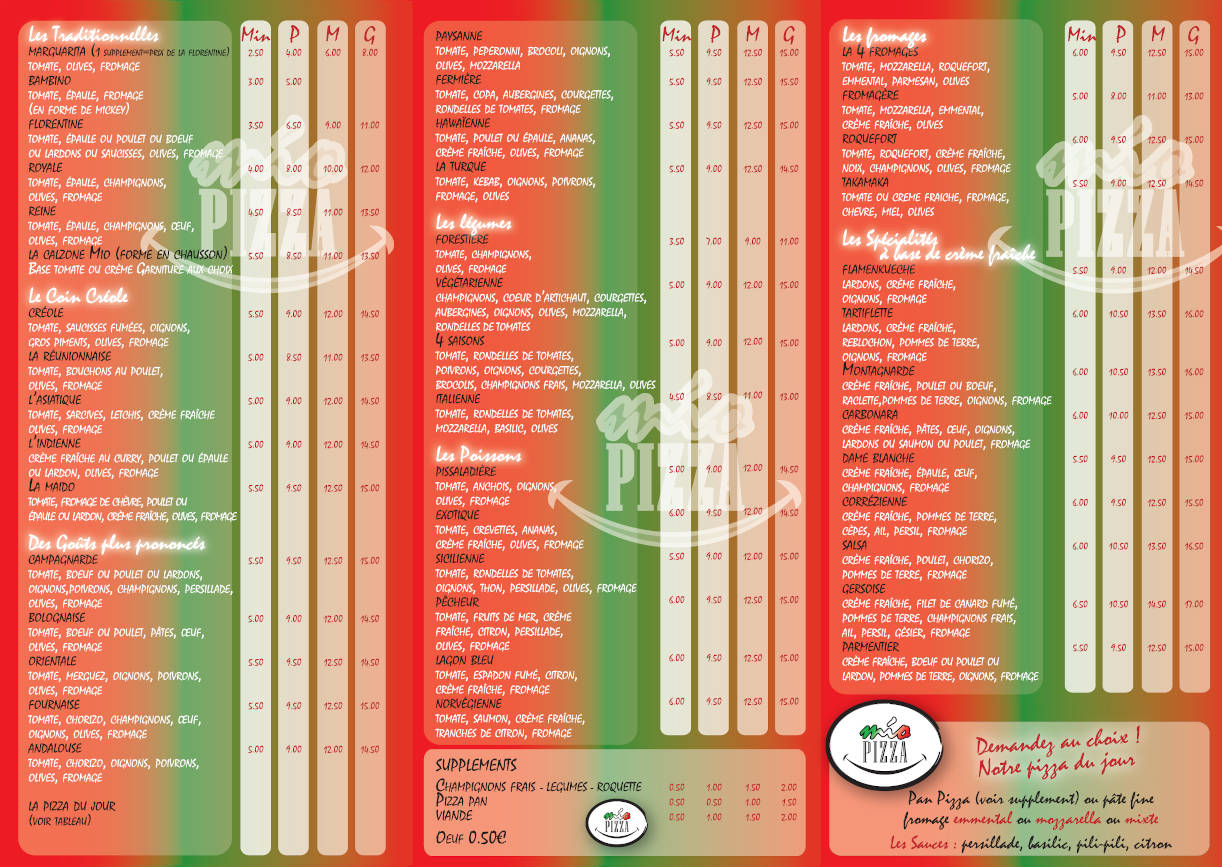 MIO PIZZA SAINT GILLES - Pizzéria - Saint-Gilles-Les-Bains - Office de ...